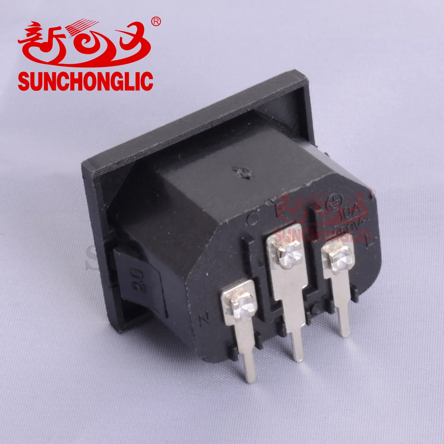Sunchonglic Power Socket 3 Pin Socket Hole Copper Pin Electrical Plugs ...