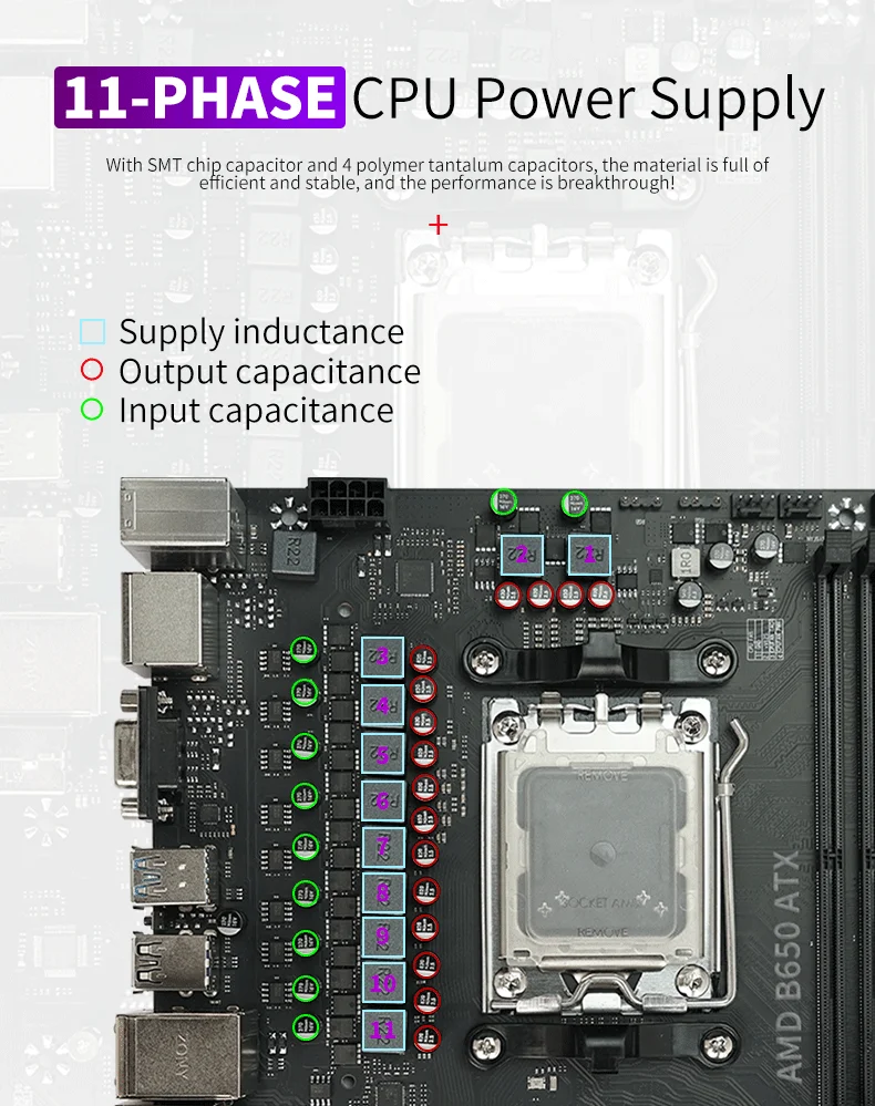 Desktop Mother Board B650 Mainboard DDR5 128GB M.2 AM5 M ATX USB 3.0 ...
