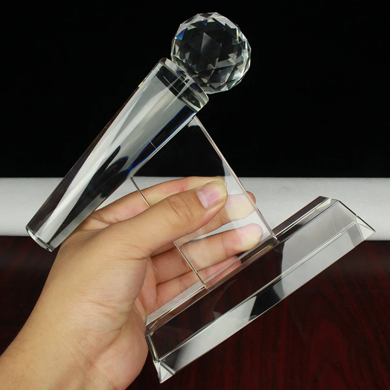 Custom Clear Optical K9 Crystal Singer Music Award Voice Contest Host ...