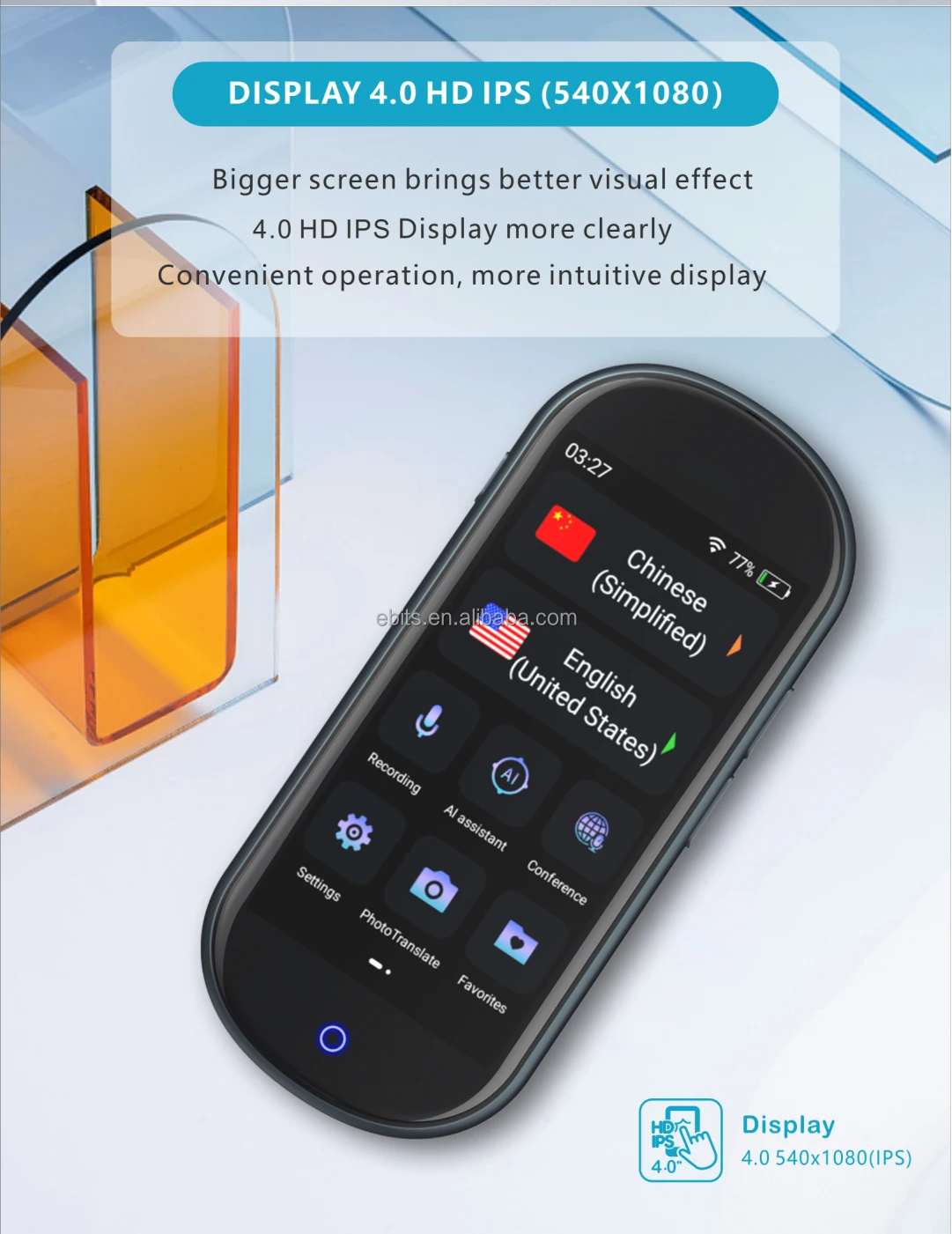 Multilingual Support Voice Translator Device - Portable & Accurate
