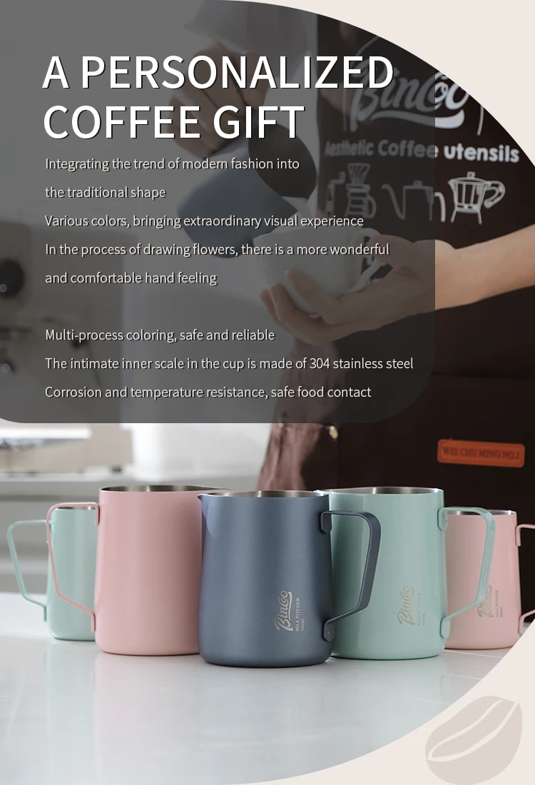 Bincoo Coffee Pull Flower Vat Milk Foam Cup Stainless Steel ...