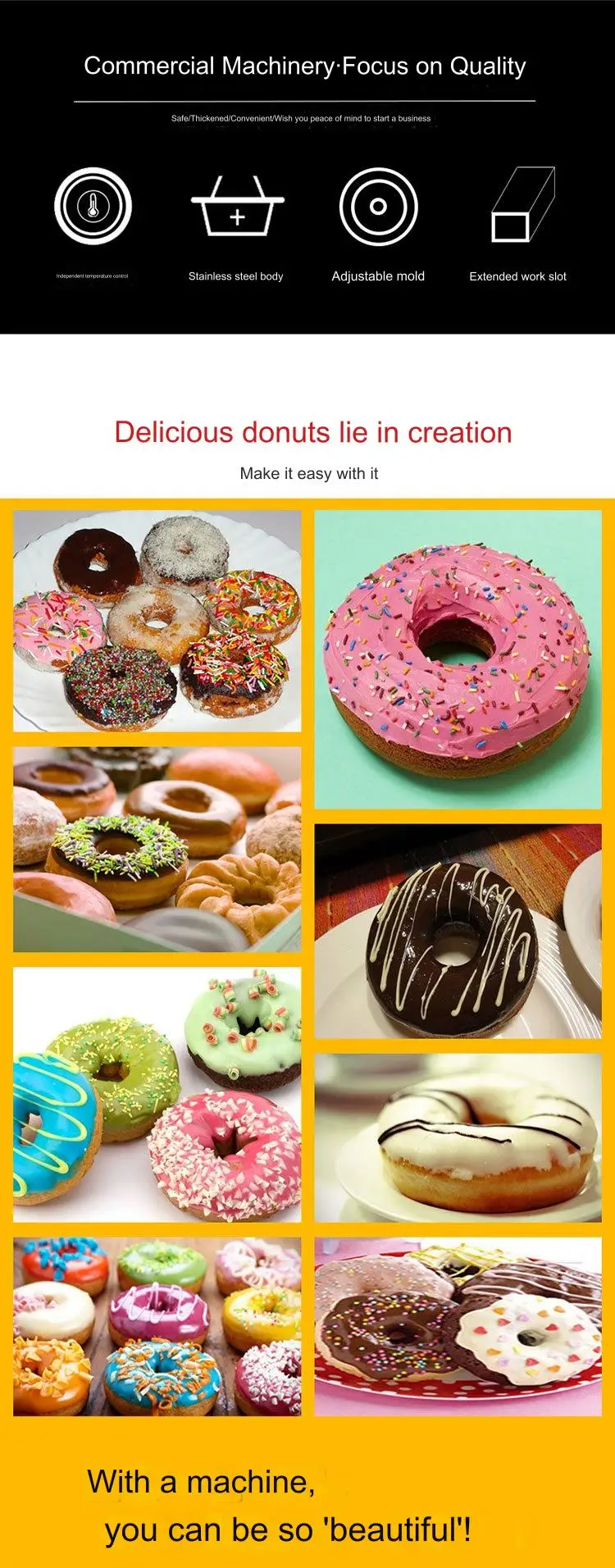 360-degree Fully Waterproof Machine Donuts Power 2500w Voltage 220v ...