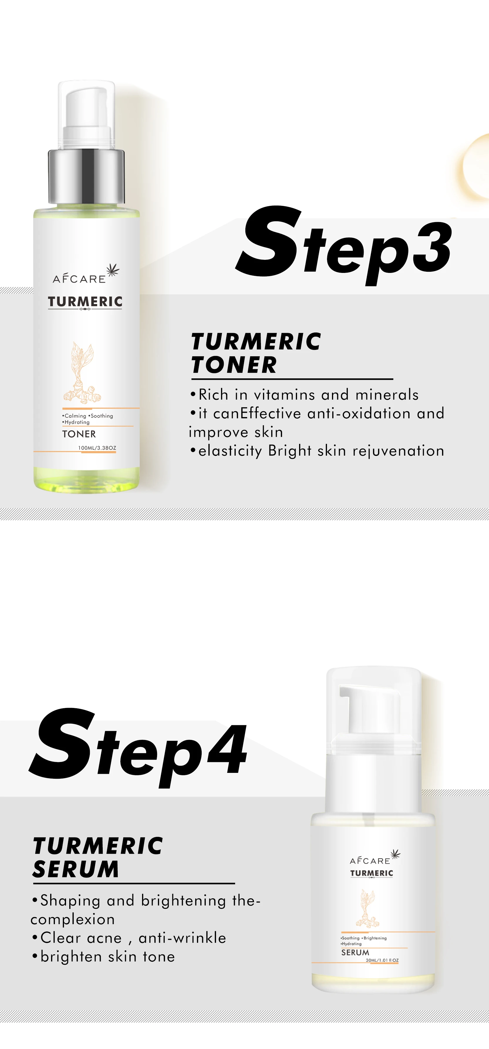 Full Tumeric Skin Care Set Sulfate-free Acne Treatment & Smoothing And ...
