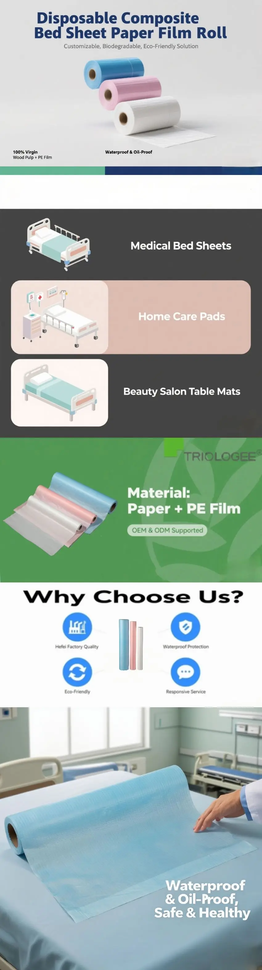 Laminated Waterproof Paper Roll Made by Wood Pulp Paper with PE Film in ...