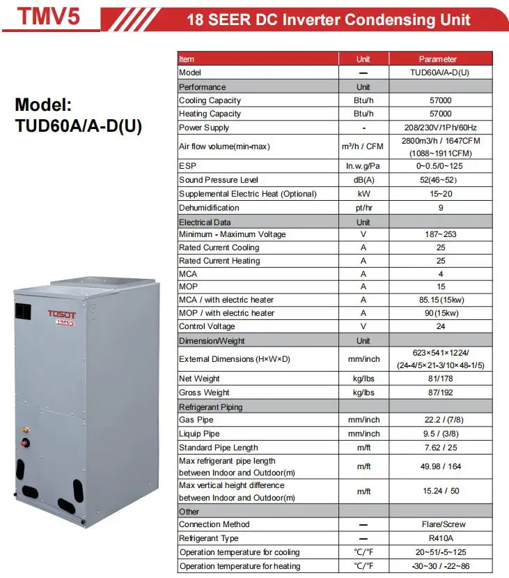 Tosot Air Handler - Efficient Cooling & Heating Solutions