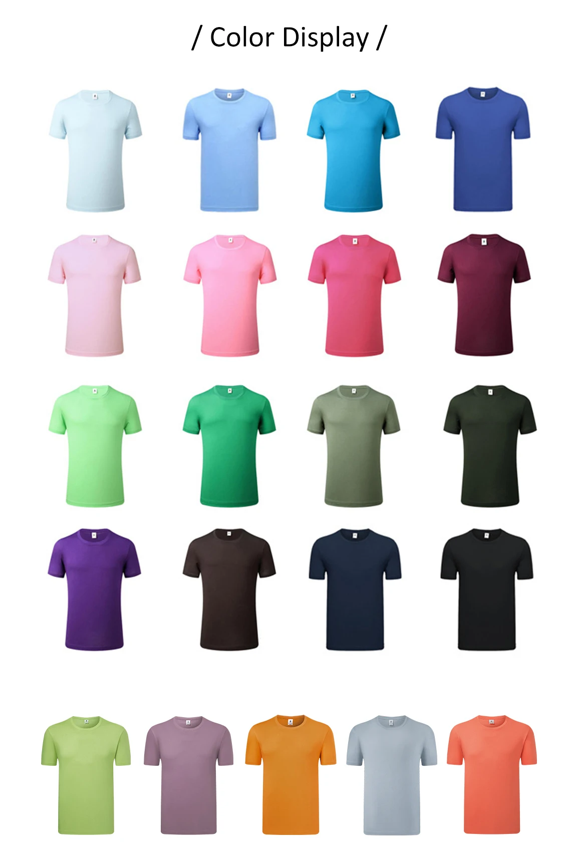 Wholesale Short Sleeve Custom T Shirts - Solid Color Print