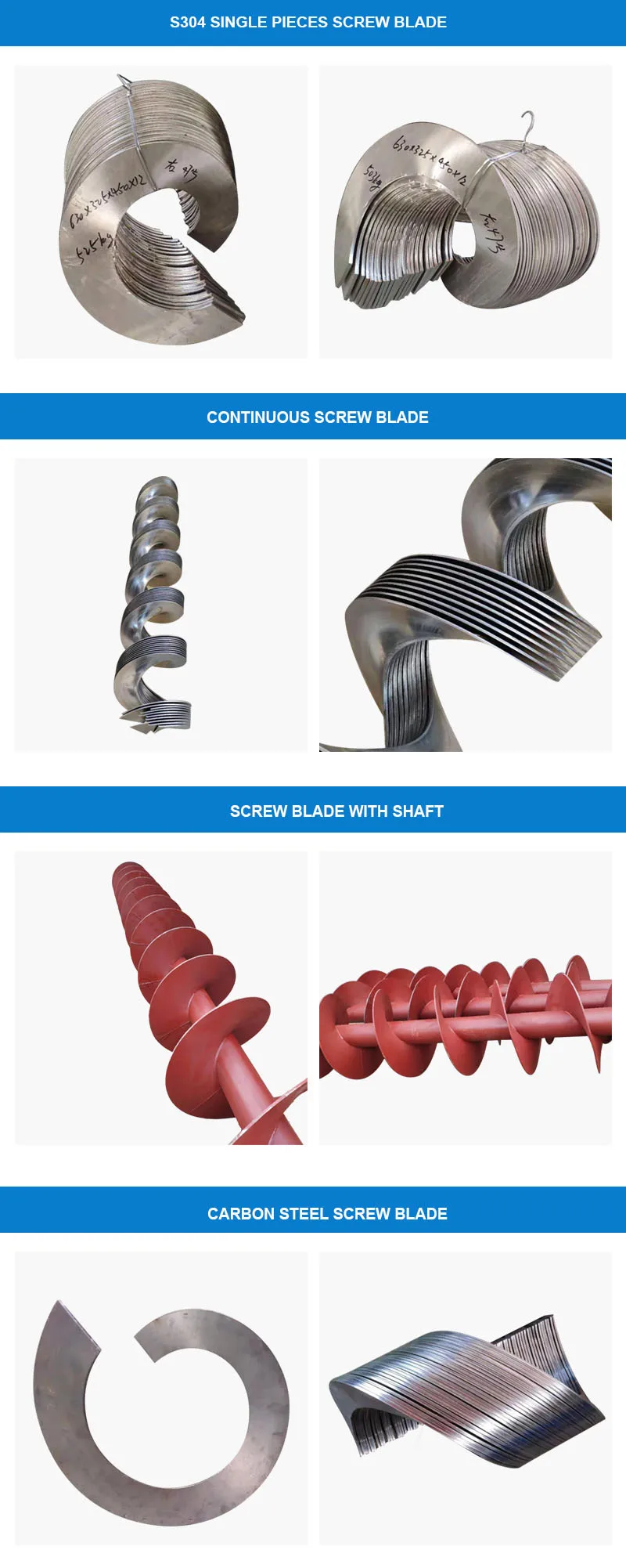 Continuous Cold Rolling Screw Conveyor Helical Blade - Buy Screw ...