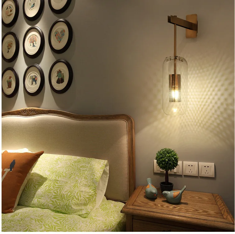 New Luxury Retro Glass Wall Lamp Corridor Bedside Up And Down Led Wall ...