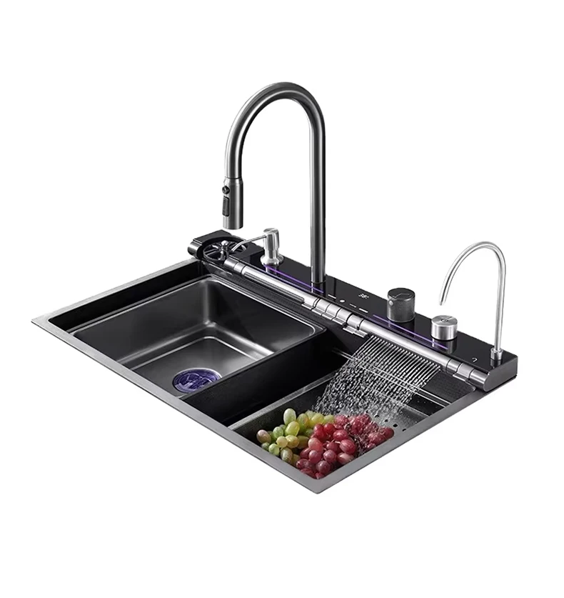 Luxury 304 Stainless Steel Kitchen Sink All-Purpose Utility Smart Multi ...