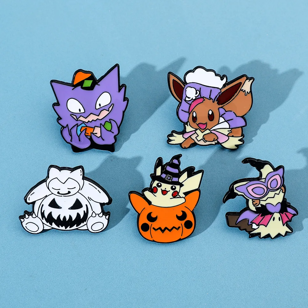 5 Designs Funny Anime Video Game Poke Hat Pin Creative Metal Alloy ...