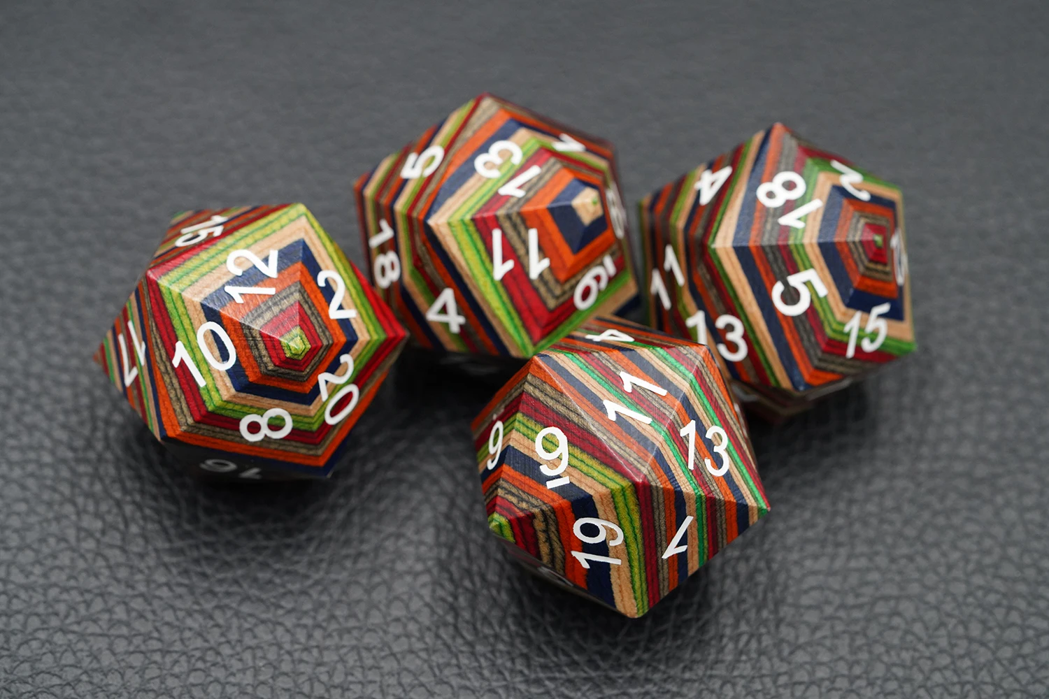 33mm Polyhedral D20 Wood Dice - Sharp Edge DND Single Dice