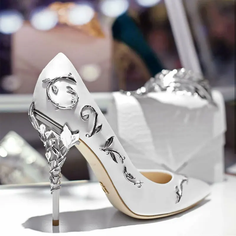 Custom Women’s Super High Stiletto Heels with Metal Decoration