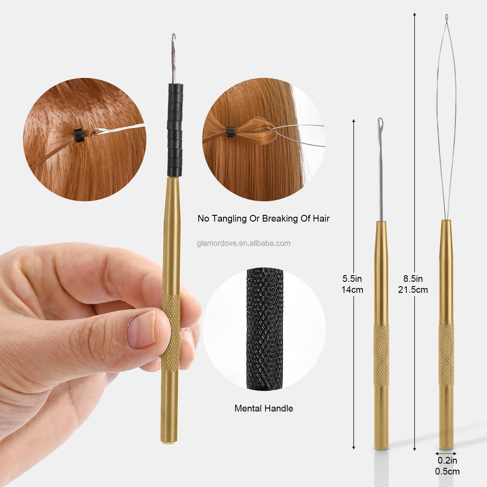 Professional Gold Color Hair Extension Barber Salon Tools Kit Custom ...