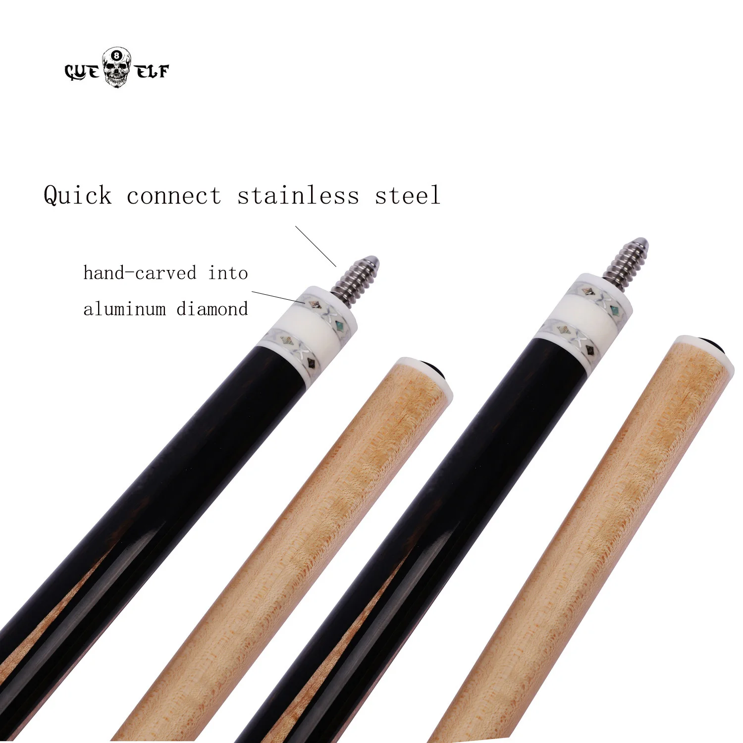 Cueelf Low Deflection Carom Pool Cues Professional Handmade Cue Stick ...