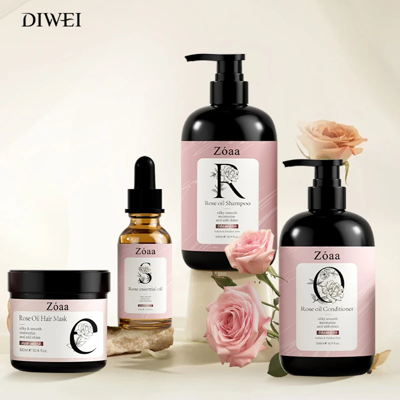 Diwei Custom Luxury Hair Care Set Vegan Organic Protein Rose Oil Hair ...