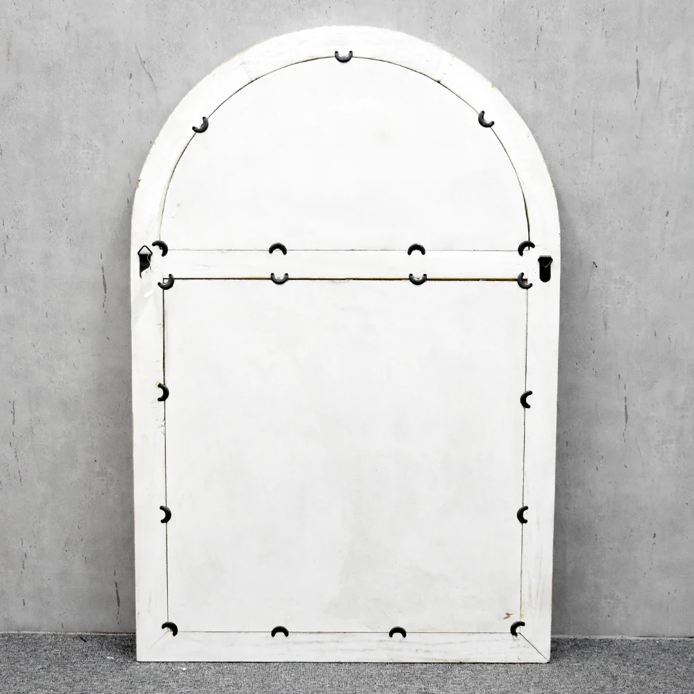 Luckywind Rustic Farmhouse MDF Wood and Metal Frame Distressed White ...