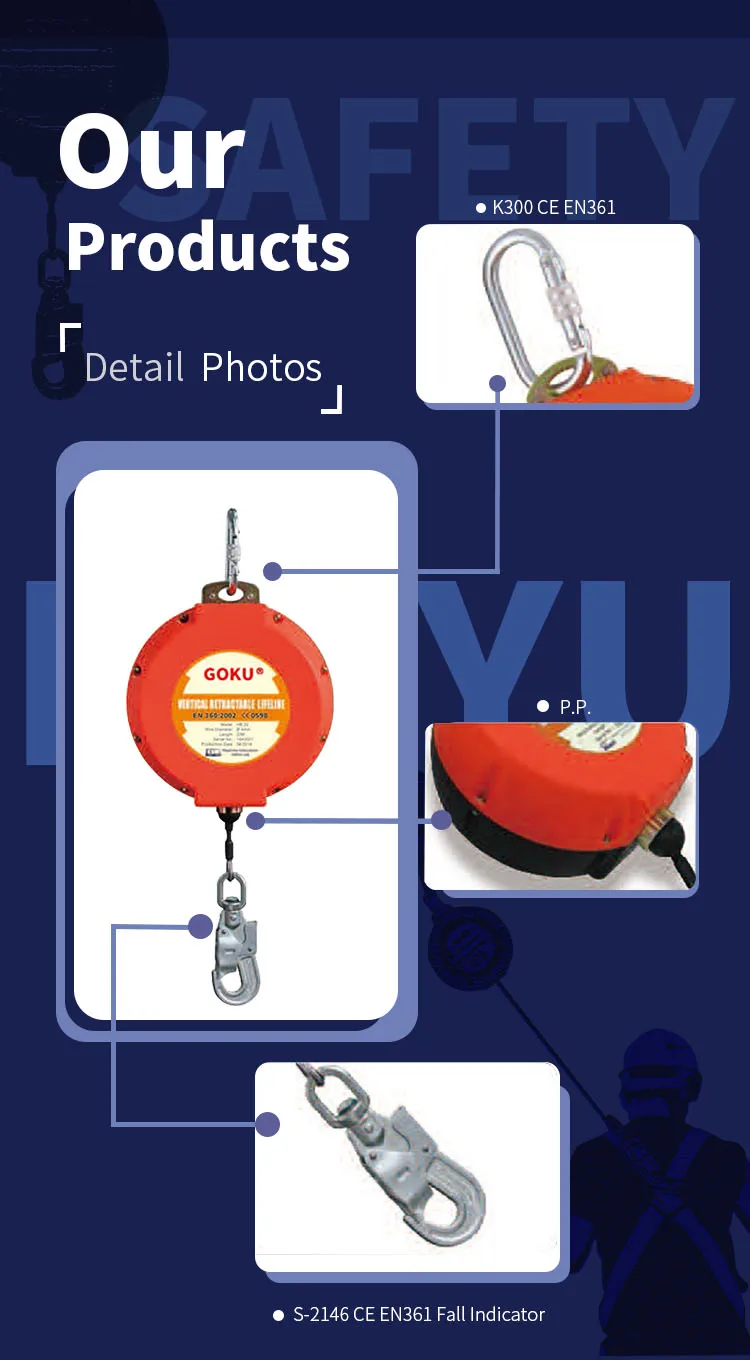 25m Safety Retractable Fall Arrester Anti-fall Protection Self ...