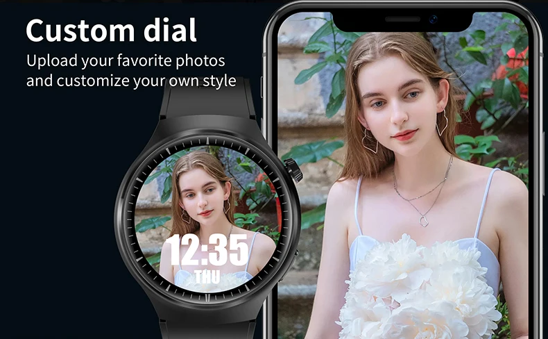 2in1 Fitness Tracker Heart Rate Monitoring Smart Watch 4 Pro Round ...