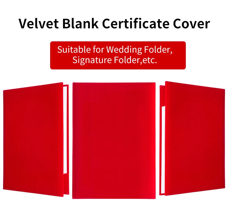 Navy Blue Velvet Certificate Folders - Durable Protection