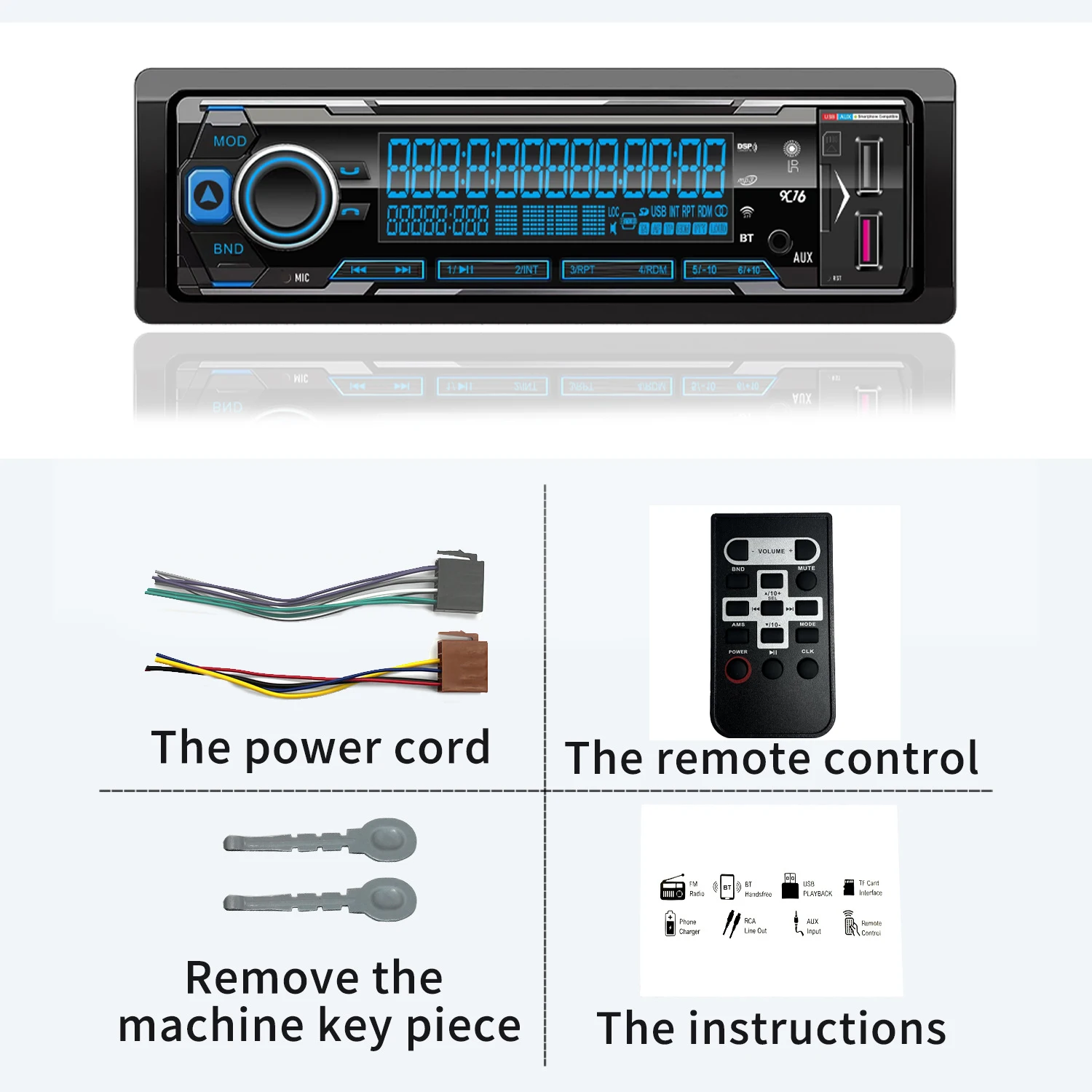 Bbzl High Quality App Control Universal Sangle 1 Din Auto Radio Stereo ...