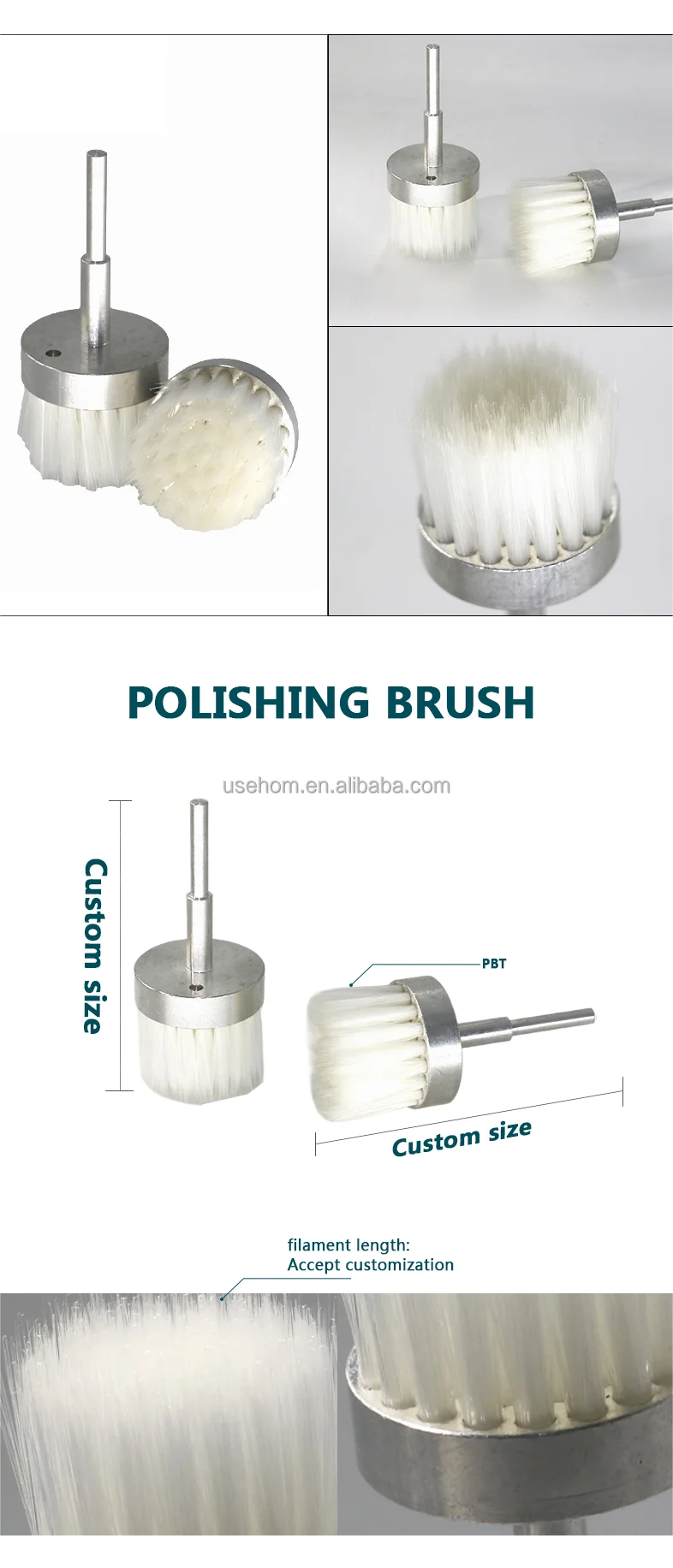 Usehom High Quality White Pbt End Brush For Polishing And Cleaning - Buy End Brush,Polishing And ...