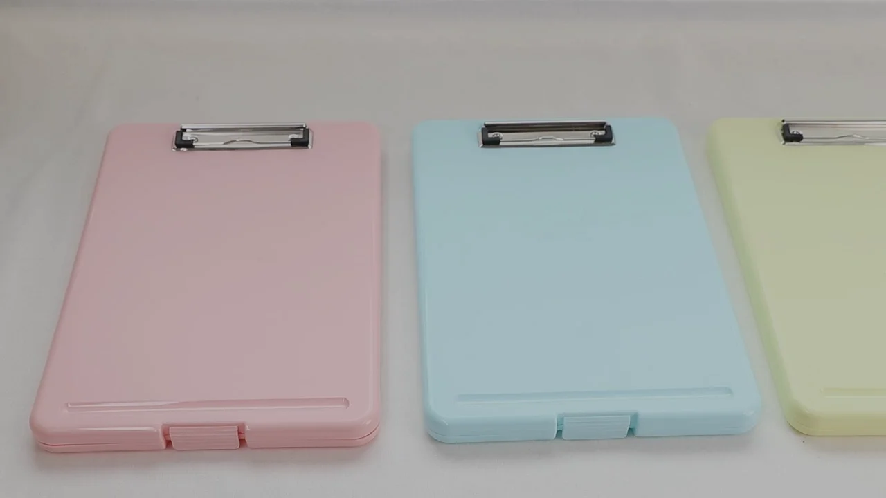 Plastic Storage Clip Box A4 Paper Pen Holder File Writing Pad Nursing ...