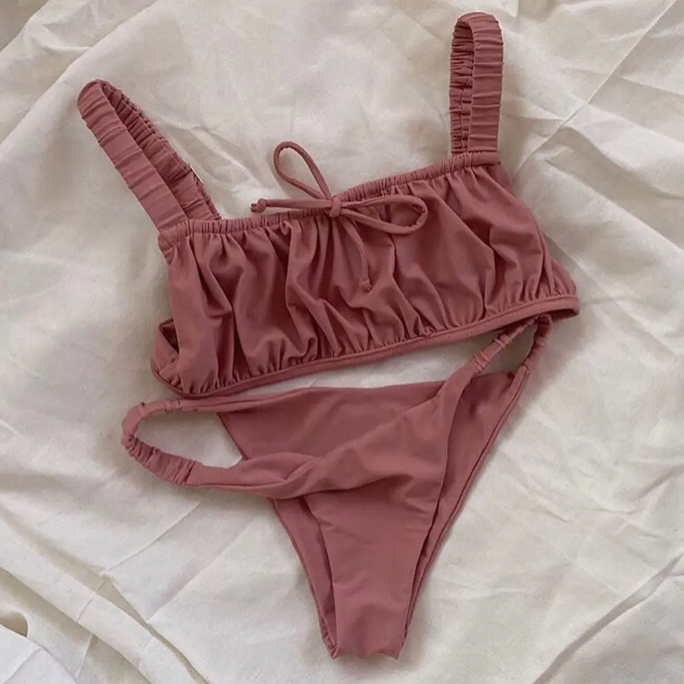 Guangzhou Mly Garment Custom Yellow High Waist Female String Bikini