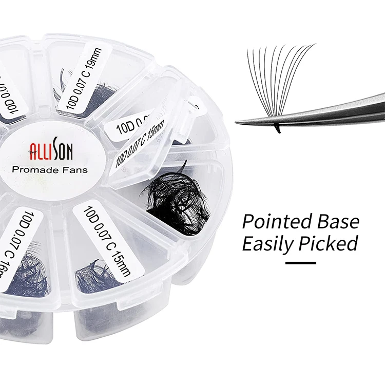 Korean Handmade Silk Promade Lash Fans Eyelash Extension Long Stem ...