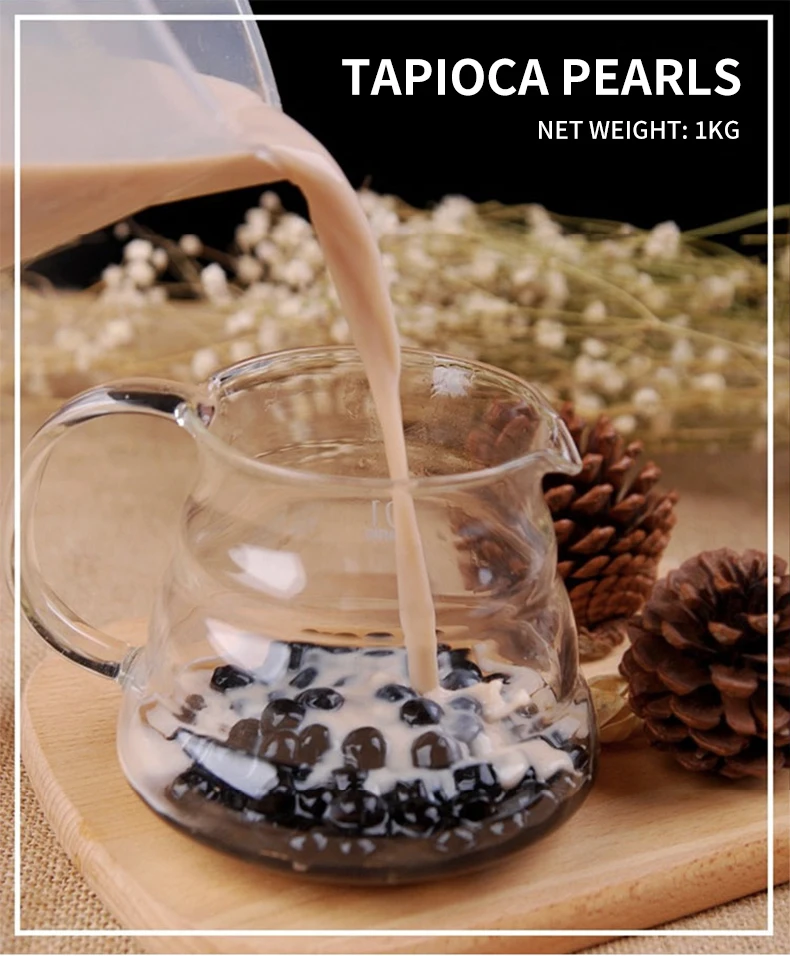 1kg Black Tapioca Pearl Balls From China Essential Milk Tea Ingredients ...