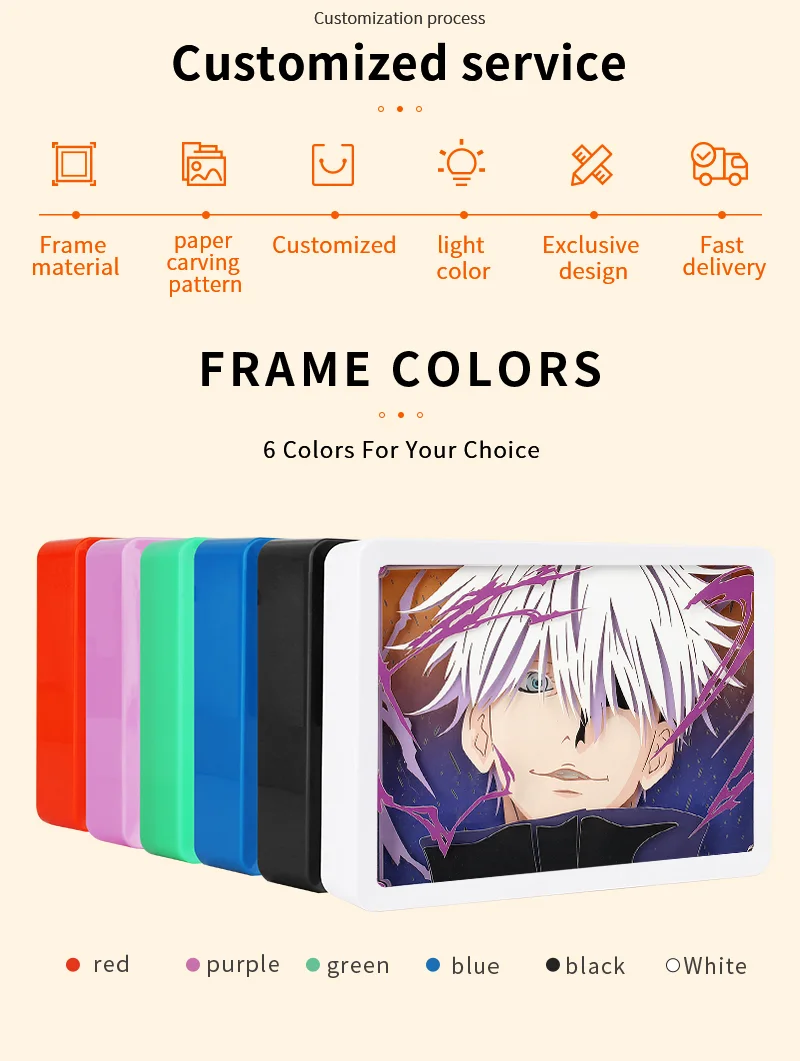 Jujutsu Kaisen Figure Set Gojo Satoru Figure Anime Paper Cut Light Box ...