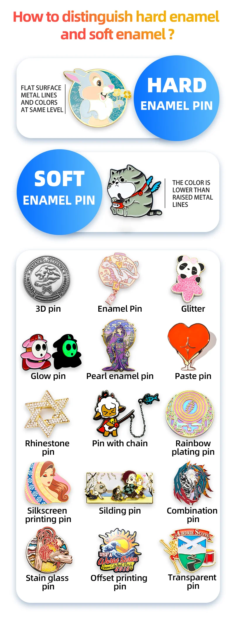 Customizable Funny Cute Design Metal Pins - Wholesale