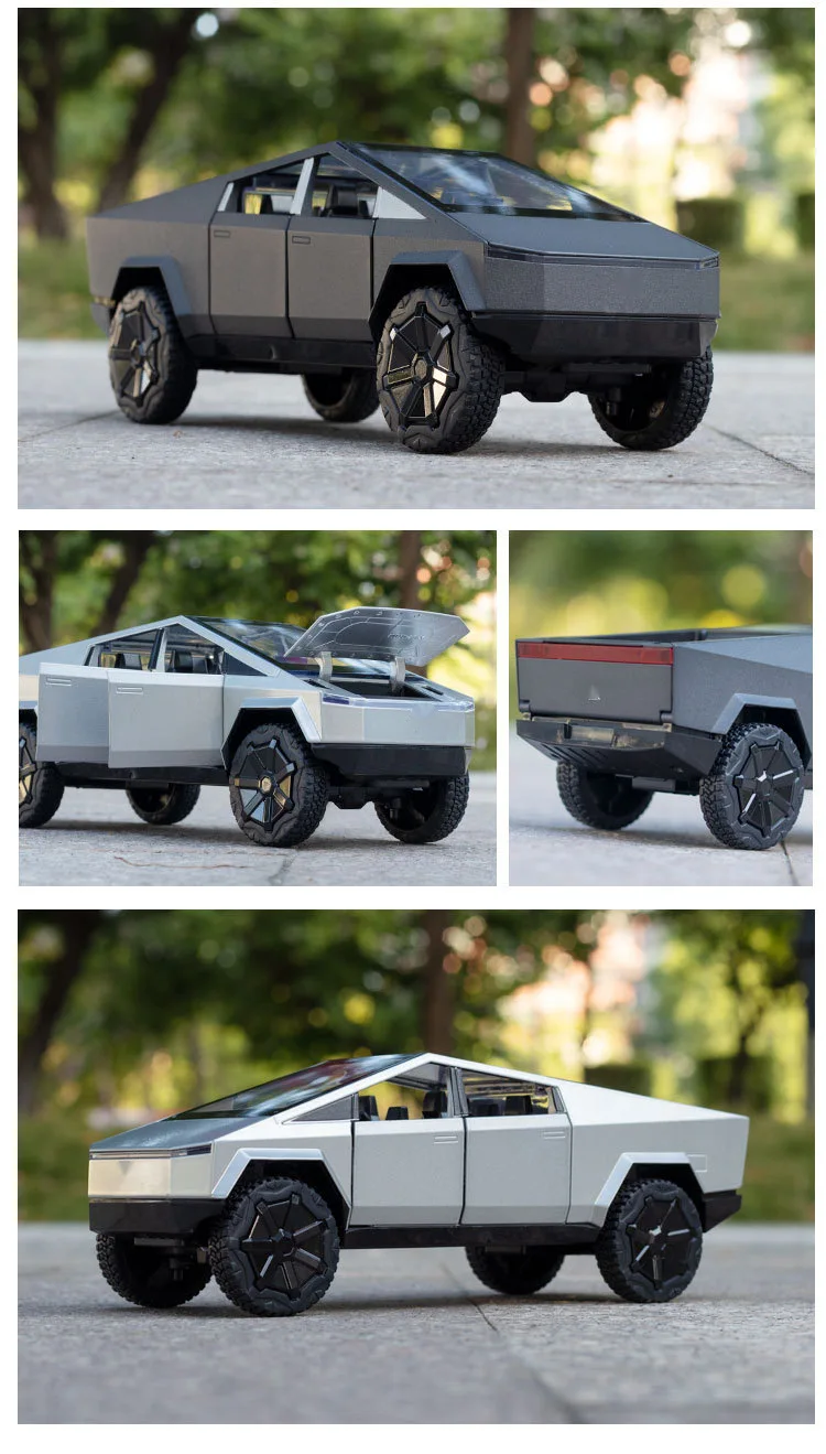 Hot 1:24 Tesla Cybertruck & Electric Cyberquad Toy Cars