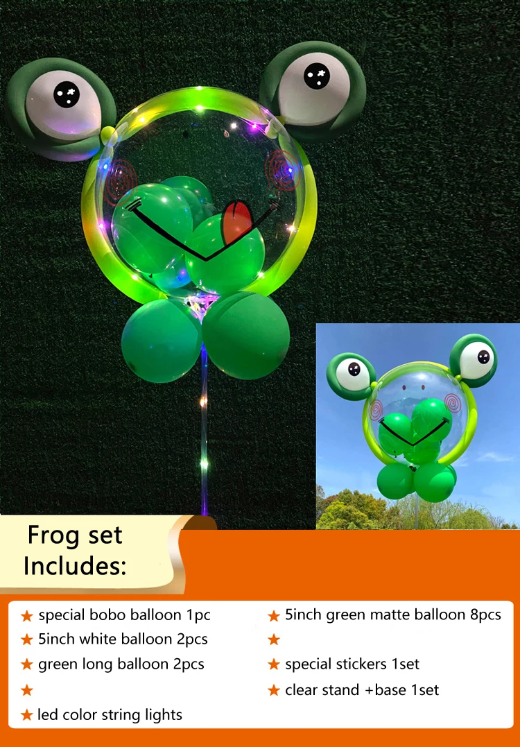 Kids Diy Balloon Animal Kits Led Light Bobo Balloon Handmade Cartoon ...