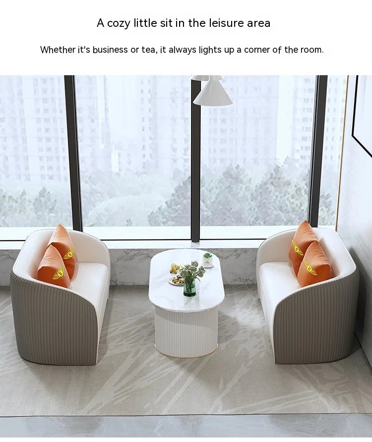 Luxury Office Leisure Reception Sofa Tea Table Combination For ...