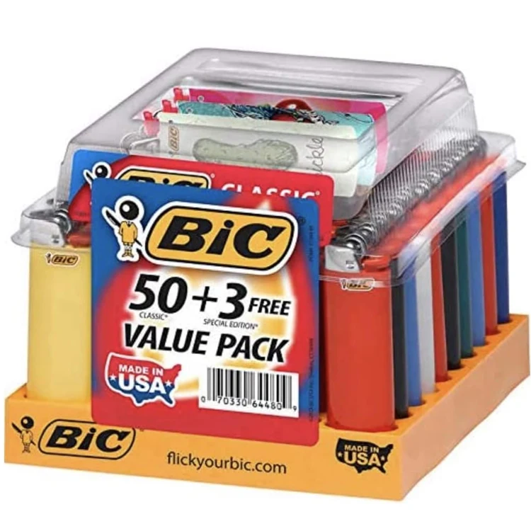 Original Mini and Maxi bic Lighters J6 Bic lighter tray of 50 /bic gas ...