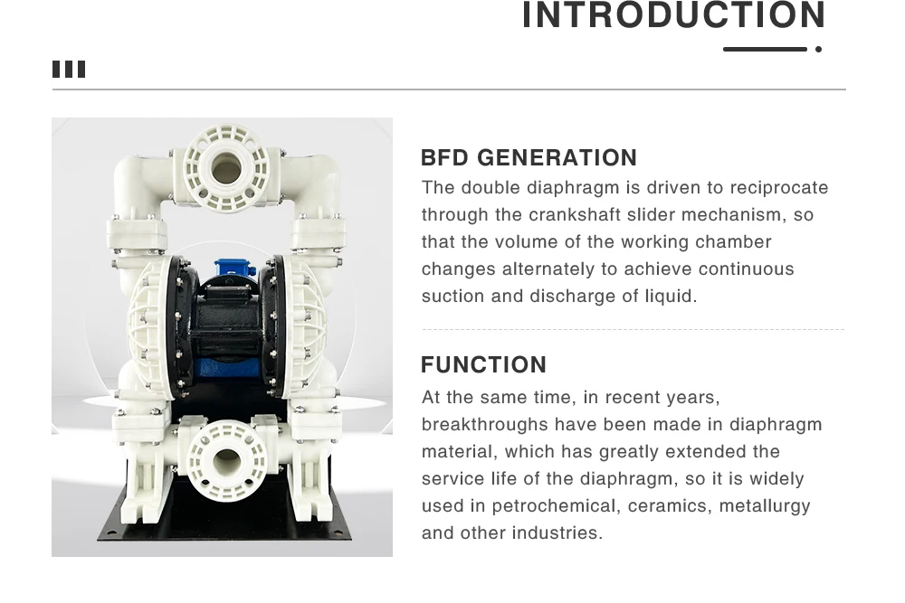Godo Bfd-80s Double Diaphragm Pump Engineering Plastic Chemical Industry 40m Head Acid Liquid ...