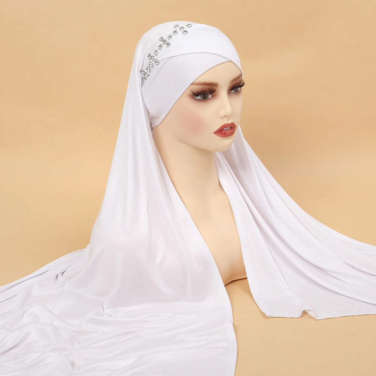 Luxury Jersey Hijab with Diamond Stones - Fashion & Comfort