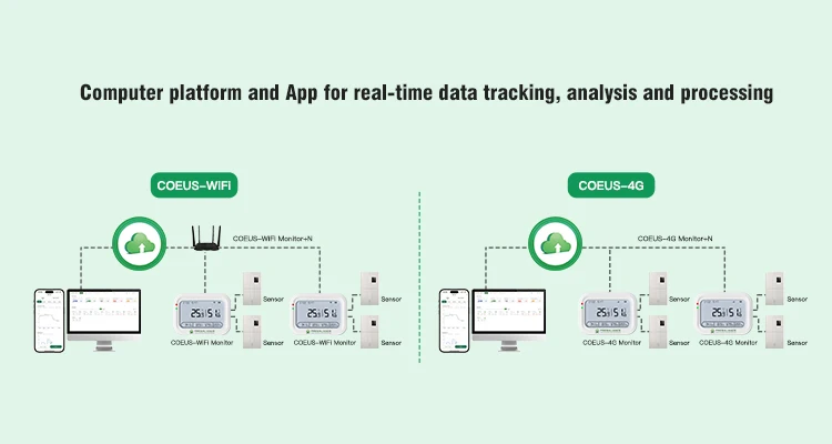 4G WIFI Real-Time Temperature Humidity Data Logger for Remote Monitoring