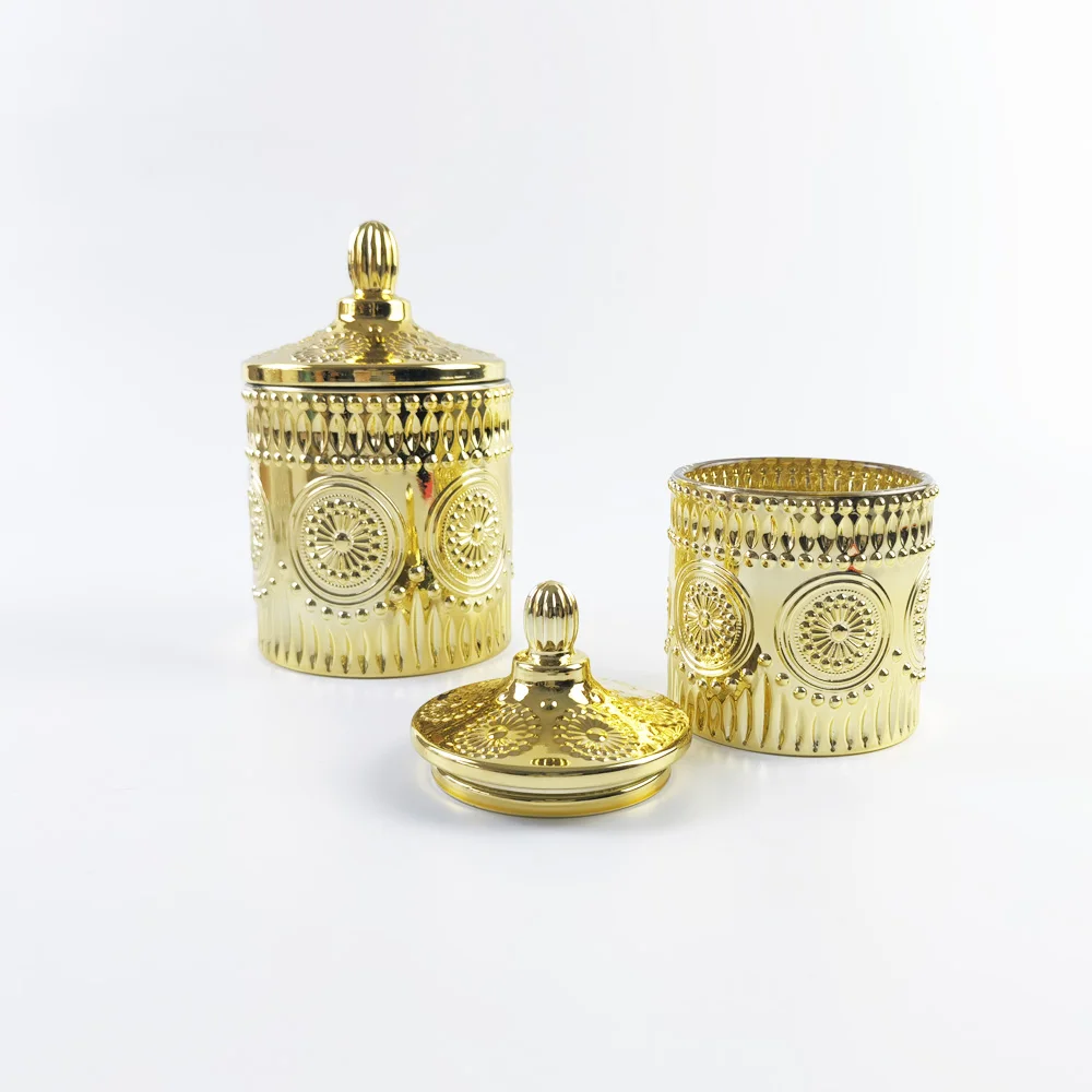 8 Oz Candle Jar Opera Pattern Candle Holders 17 Oz Gold Frame Glass ...