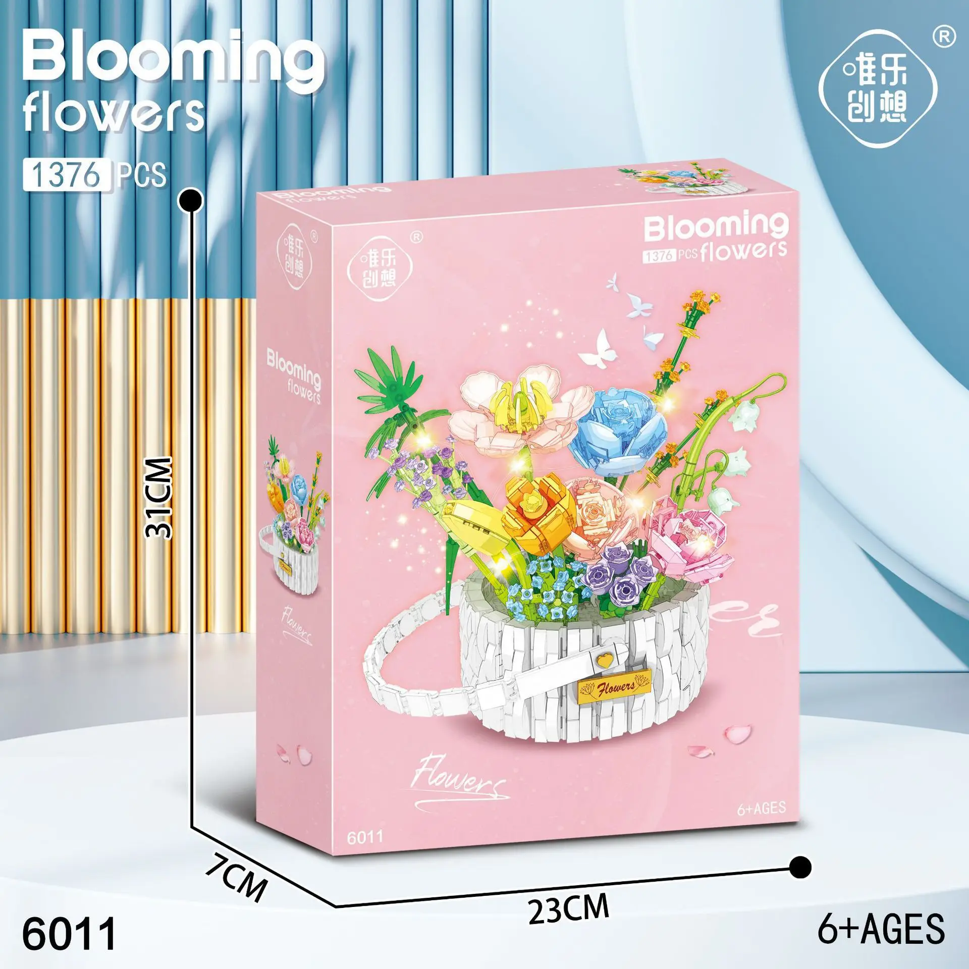 Mini Flower Bouquet Basket Building Blocks Set DIY Gifts