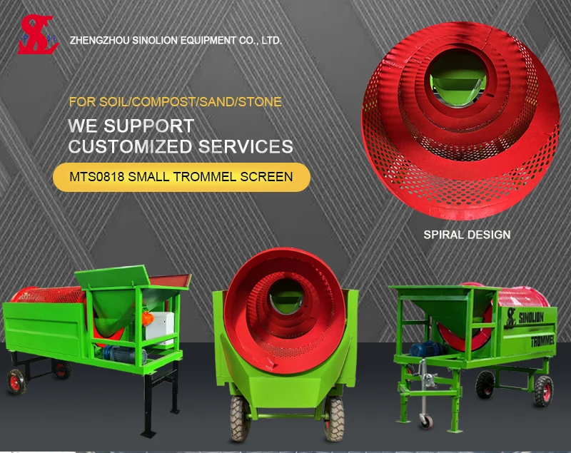 Low Price Mini Mobile Soil Trommel Screen Power Screen Topsoil Screener ...
