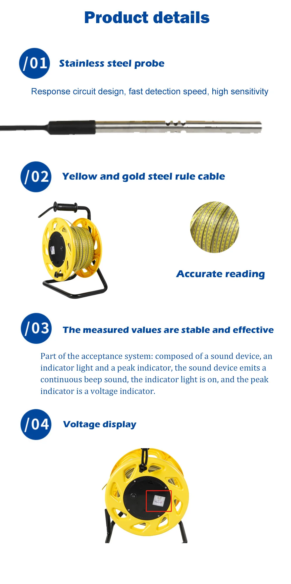 9v Power Deep Well Water Level Sensors 30m to 300m Length Ruler Cable ...