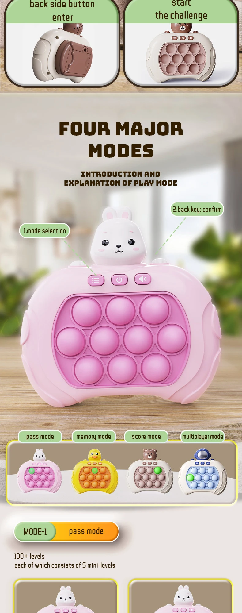 Huiye Speed Push Game Machine Puzzle Early Educational Quick Push Game ...