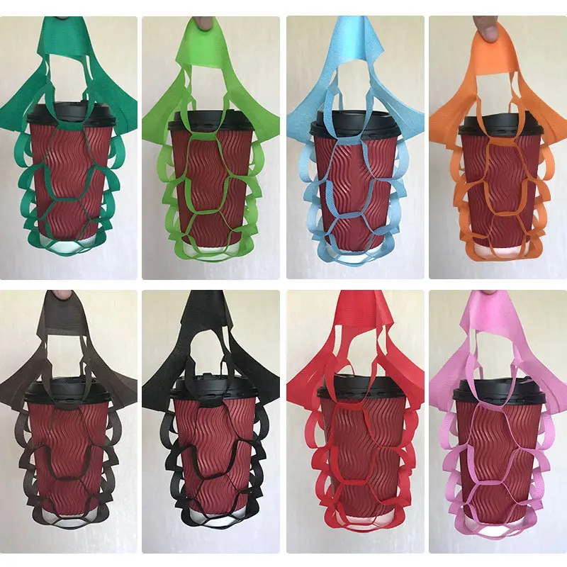 Non-woven Disposable Milk Tea Creative Takeaway Mesh coaster Tote Bag ...