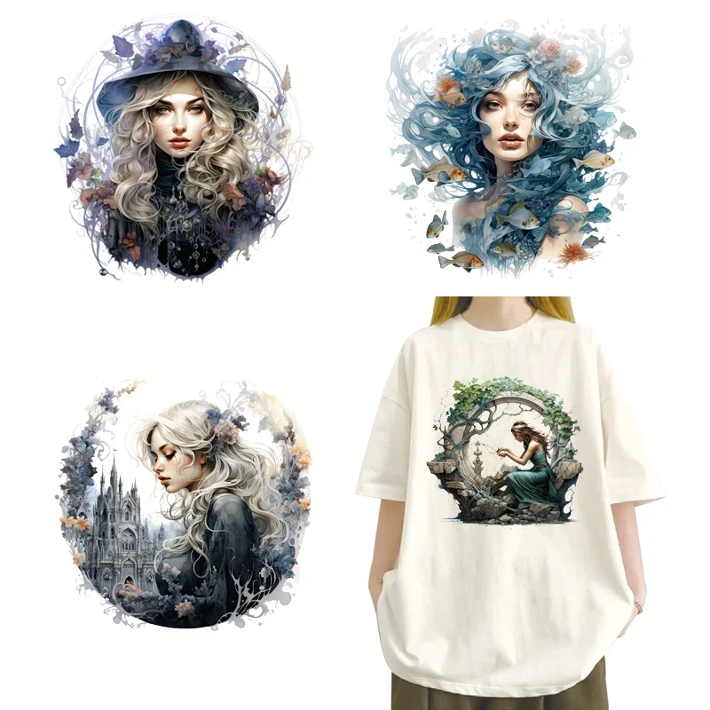 Transfer Ready To Press Magic Castle Cane Witch Crystal Flame Iron Heat ...