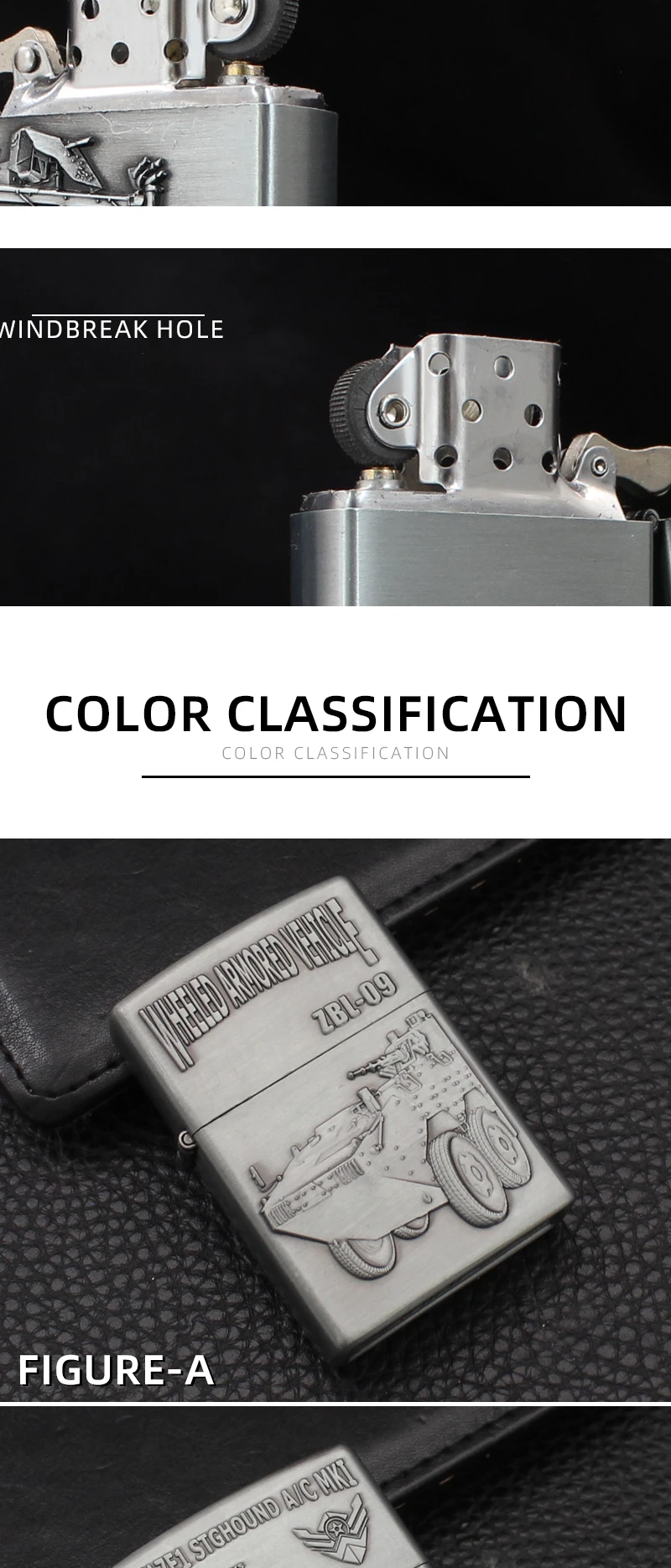 Jt6206 Creative Car Relief Craft Lighter Metal Retro Kerosene Grinding ...