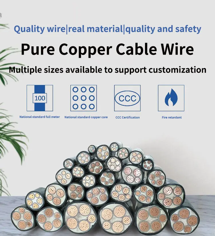 Copper Cable Wire 4core 25mm 35mm 50mm 180mm 240mm Yjy Fire Resistant ...