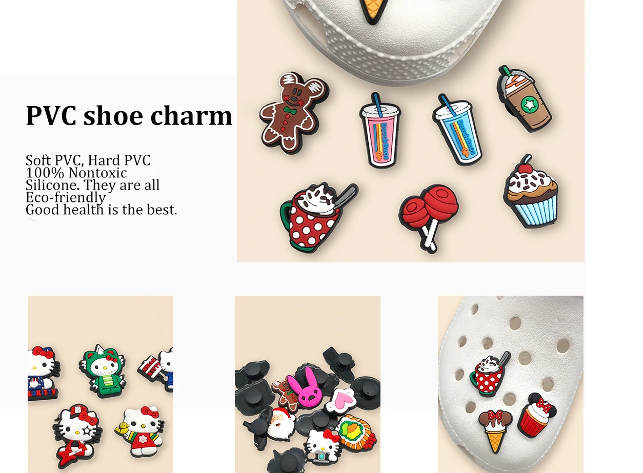 Cartoon Croc Shoe Charms Super Mario Mushroom Pvc Soft Rubber Croc ...