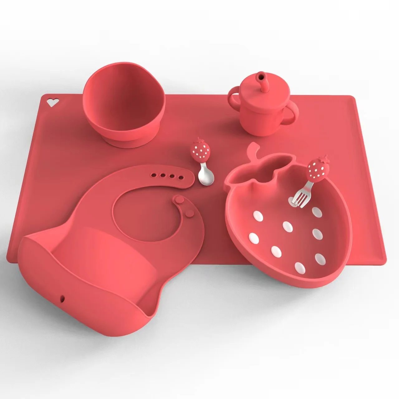 BPA-Free Silicone Baby Feeding Set Infant Dining Tableware Including ...
