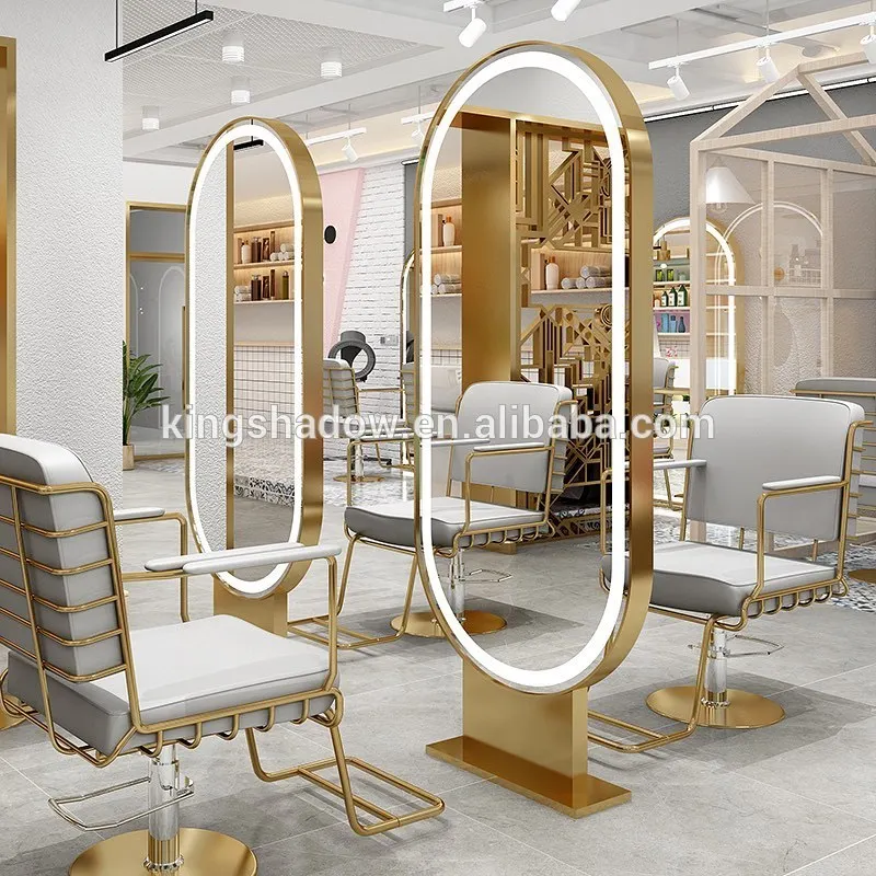 Luxury Gold Hair Salon Mirrors Styling Stations Hot On Sale - Buy ...
